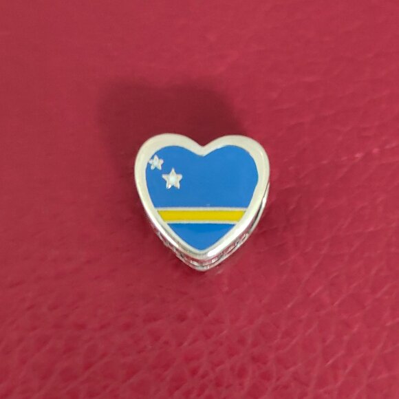 Pandora | Jewelry | Pandora Curaao Flag Bead Heart Charm Exclusive ...